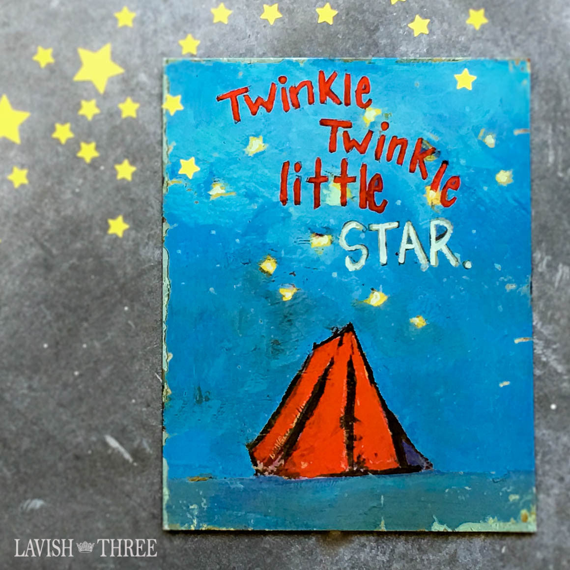 "twinkle, twinkle" tin metal wall decor for a child's room or nursery ...